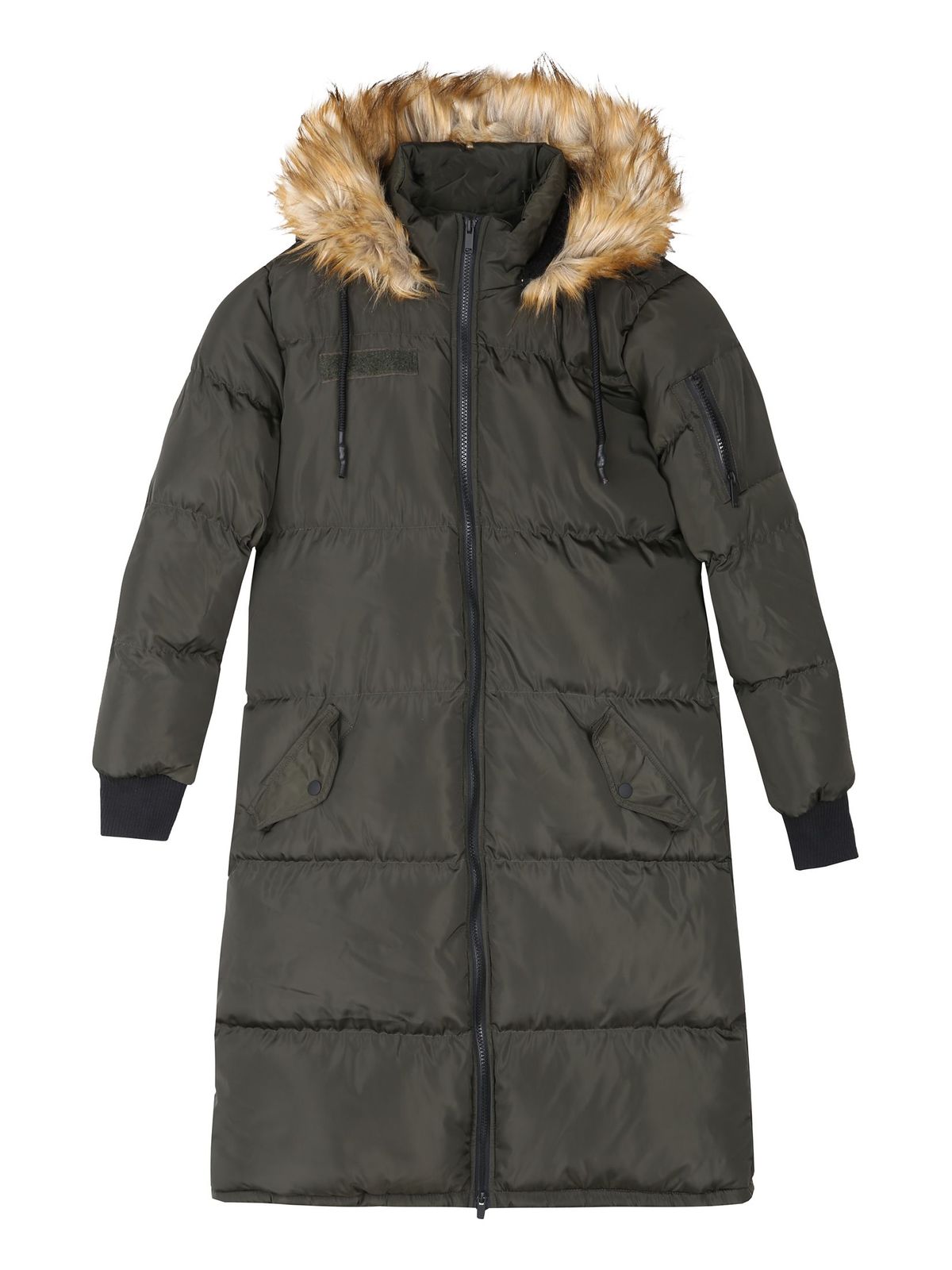 Top Secret darkgreen casual jacket with inside lining with faux fur details