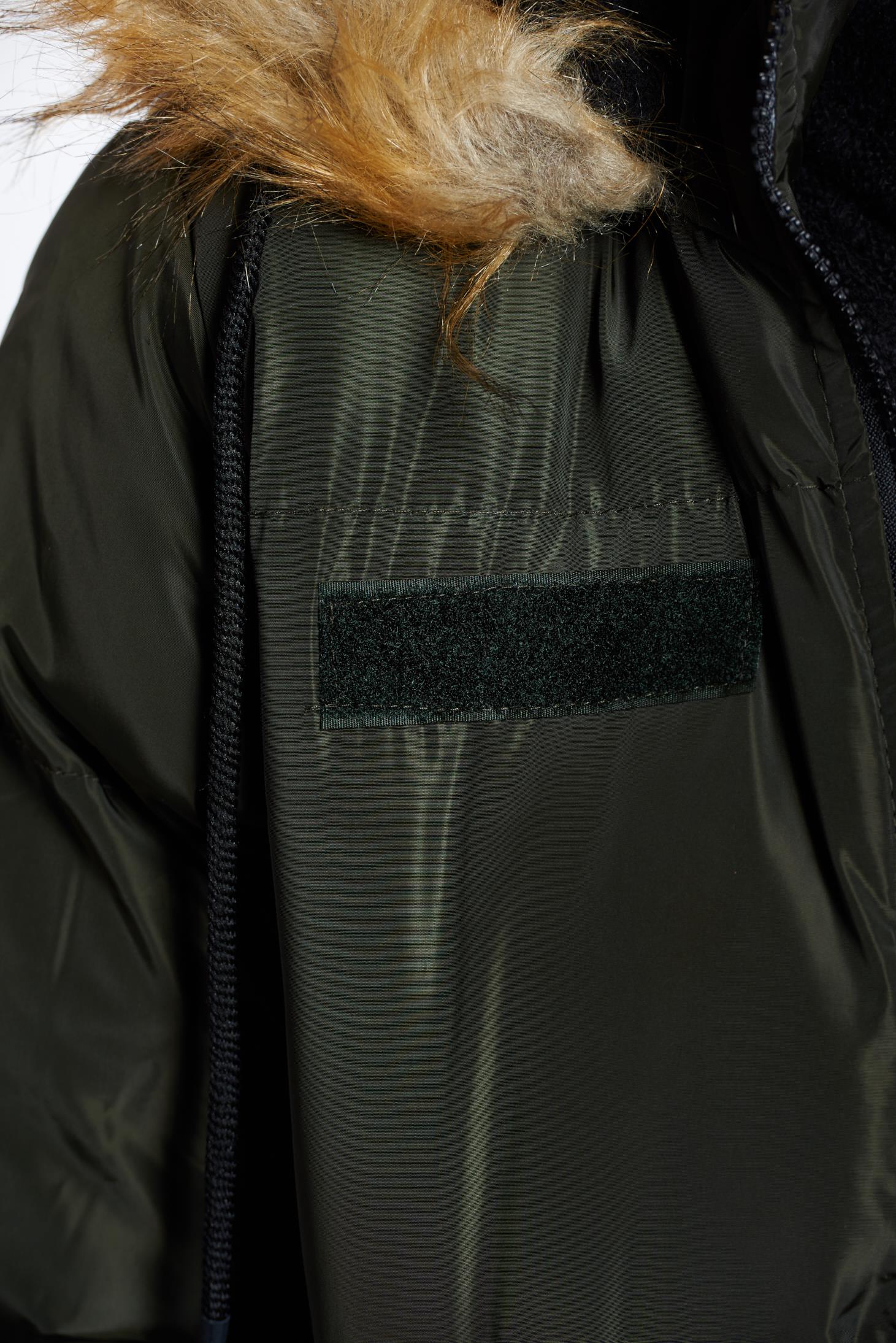 Top Secret darkgreen casual jacket with inside lining with faux fur details
