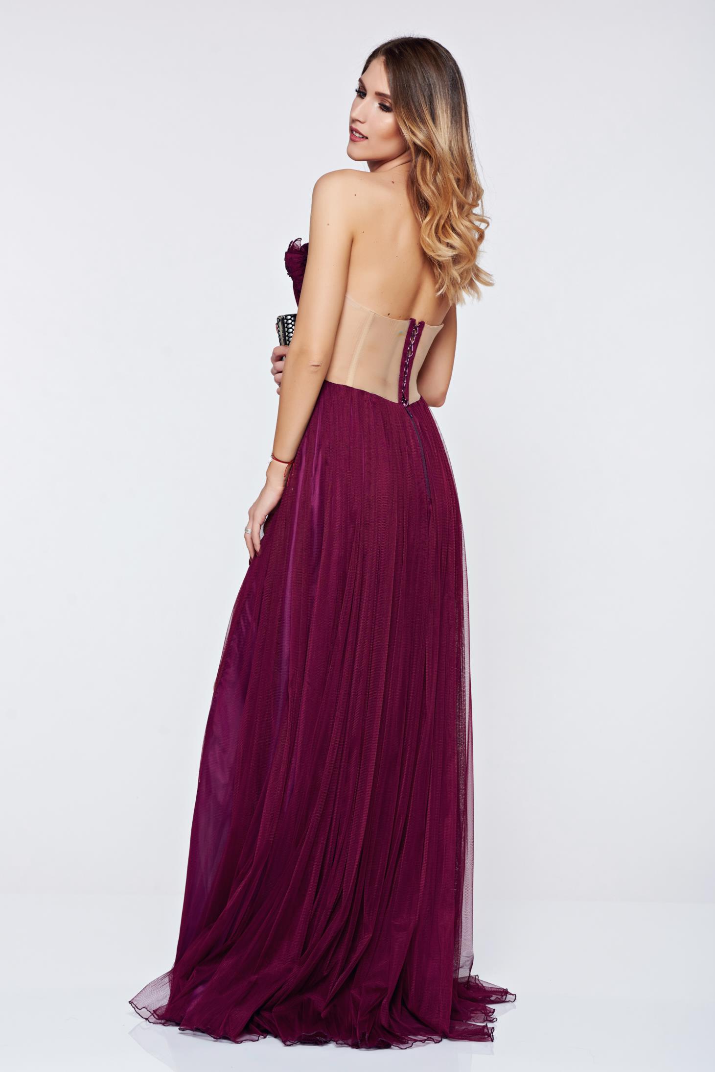 Ana Radu purple occasional long dress push-up cups