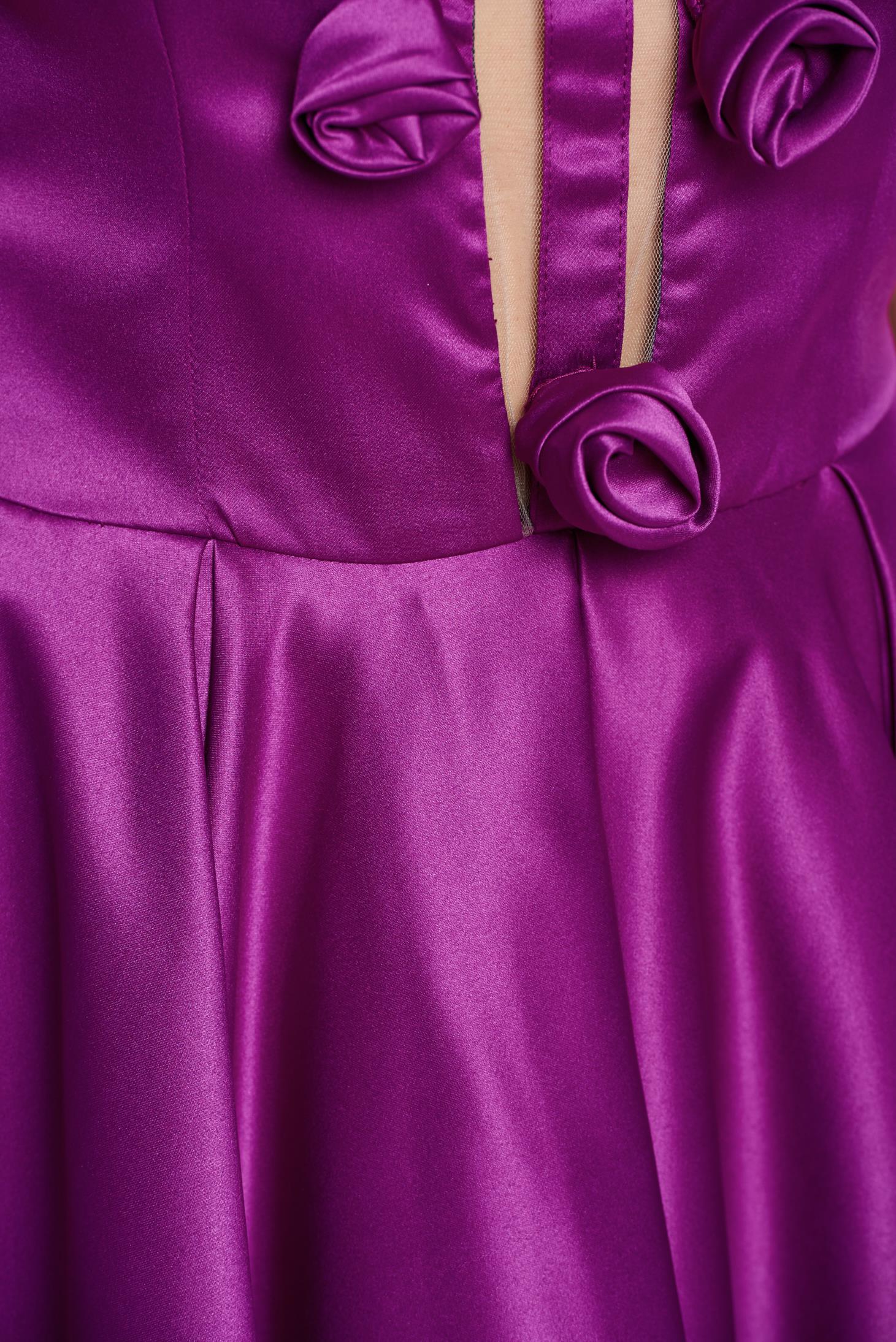 Artista purple dress occasional cloche from satin fabric texture with ...