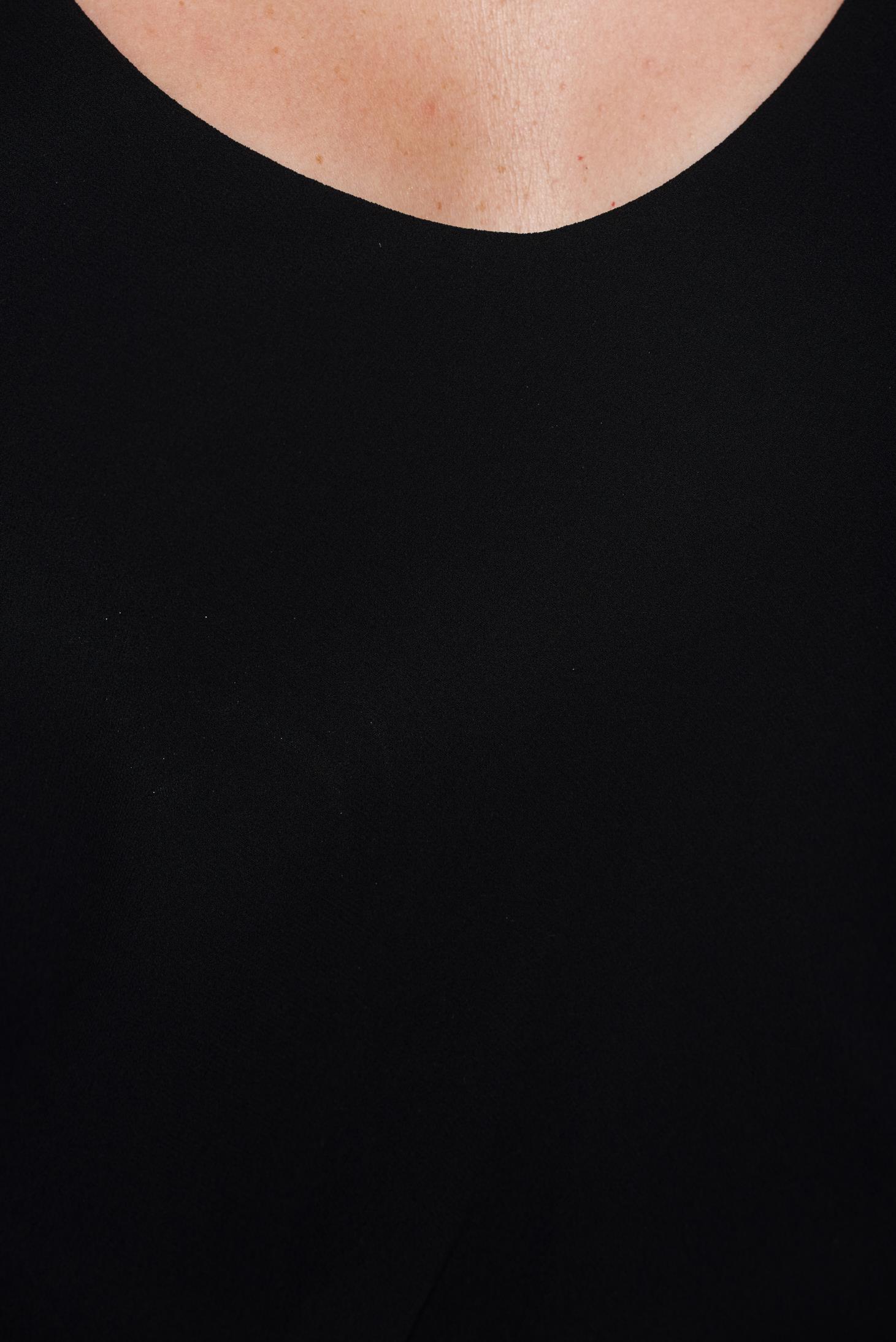 SunShine black elegant top shirt transparent chiffon fabric with easy cut