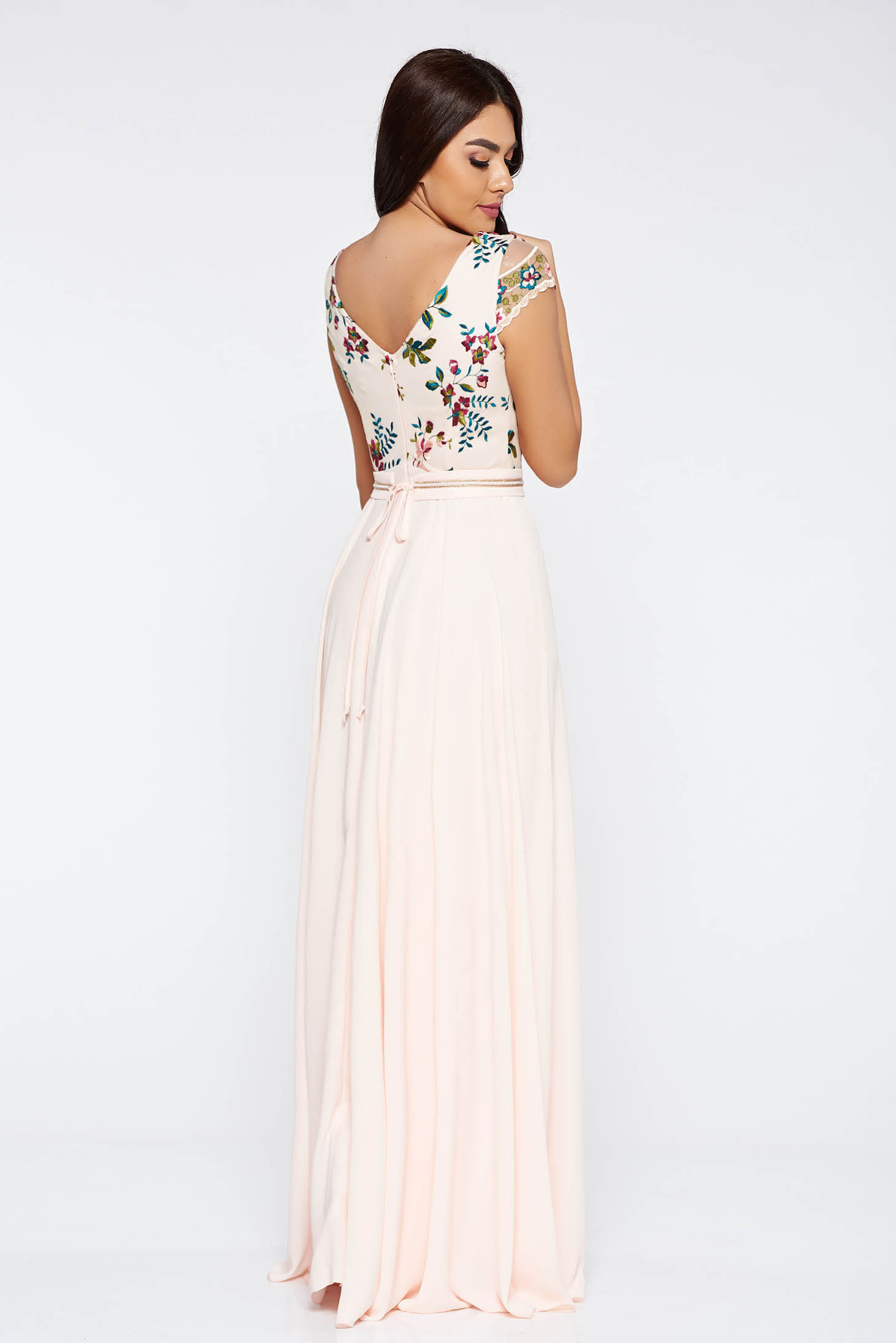 LaDonna rosa occasional embroidered dress with inside lining airy fabric