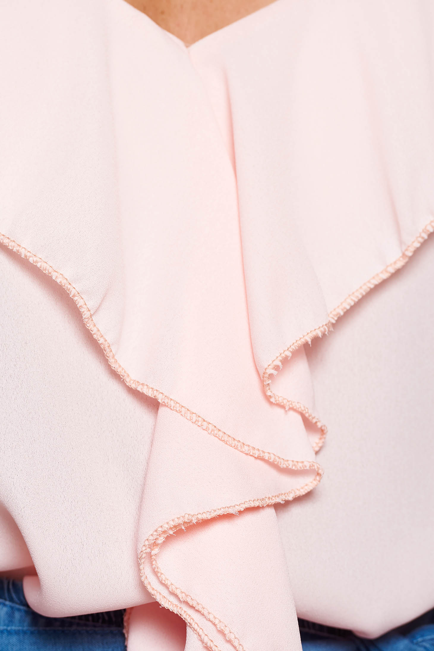 SunShine rosa elegant top shirt with easy cut transparent chiffon ...