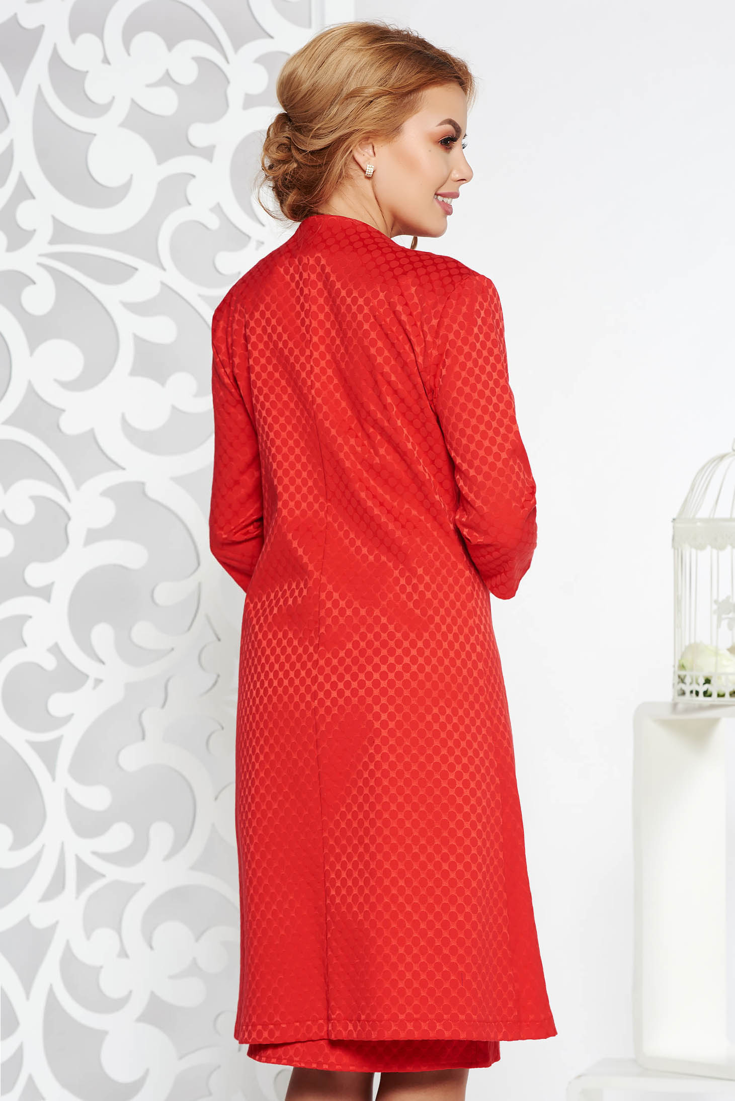 Red elegant lady set slightly elastic cotton