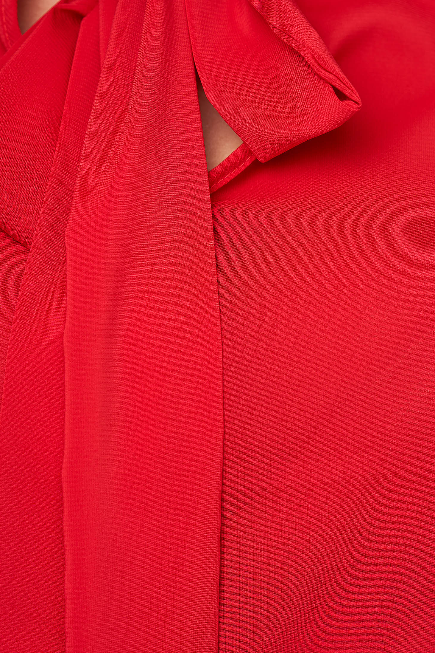 Red loose fit women`s blouse voile fabric - StarShinerS