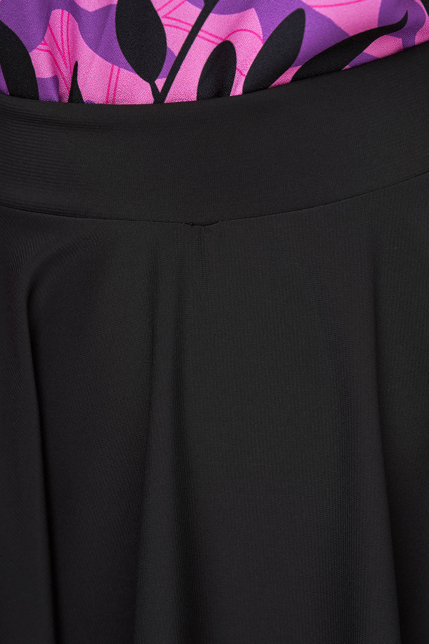 Fusta din voal neagra midi in clos cu talie inalta - StarShinerS